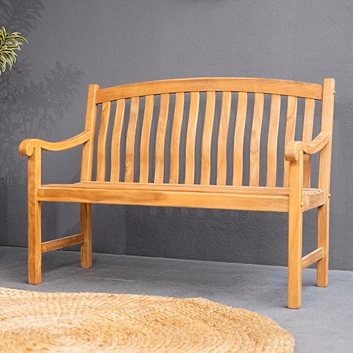 Cambridge Casual Outdoor Garden Bench for Patio Furniture, 4-Foot, Arie/Natural Teak