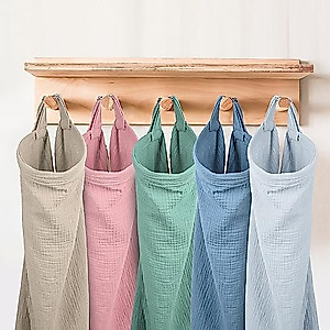 Muslin Nursing Cover for Baby Breastfeeding, Breathable Privacy Nursing Cover with Arch Neckline for Mom, Organic Cotton Multi-use Nursing Apron (Wheat)