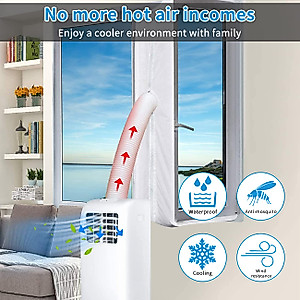 Window Seal for AC Unit, Portable AC Window Vent Kit Air Conditioner Window Tumbler Dryer 158Inch/400CM Hot Air Stop Air Exchange Guards with Zipping and Adhesive Fastener