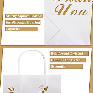 PerKoop 24 Pieces Employee Appreciation Gift Bags Bulk Thank You for Being Awesome Gift Bags with Handles Kraft Housekeeping Week Gifts for Colleague Employee Nurse Coworker Teacher(White)