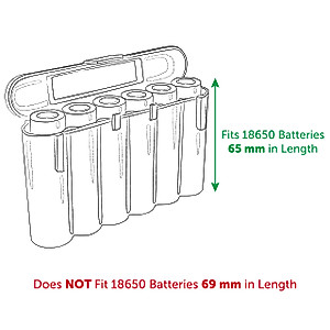 Birdz 2 Clear 18650 & CR123A 6 Battery Holder Storage Case for 18650 Batteries