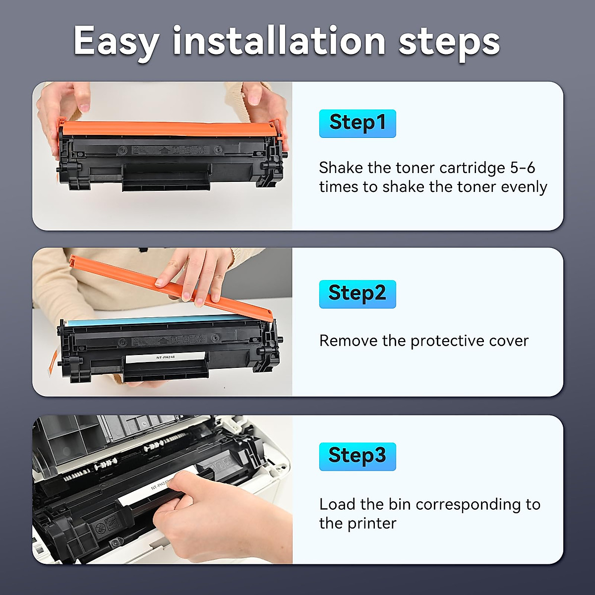 48A CF248A-MYTONER Compatible Toner Cartridge Replacement for HP 48A CF248A M15w M29w M31w Printer Ink(Black, 2-Pack)