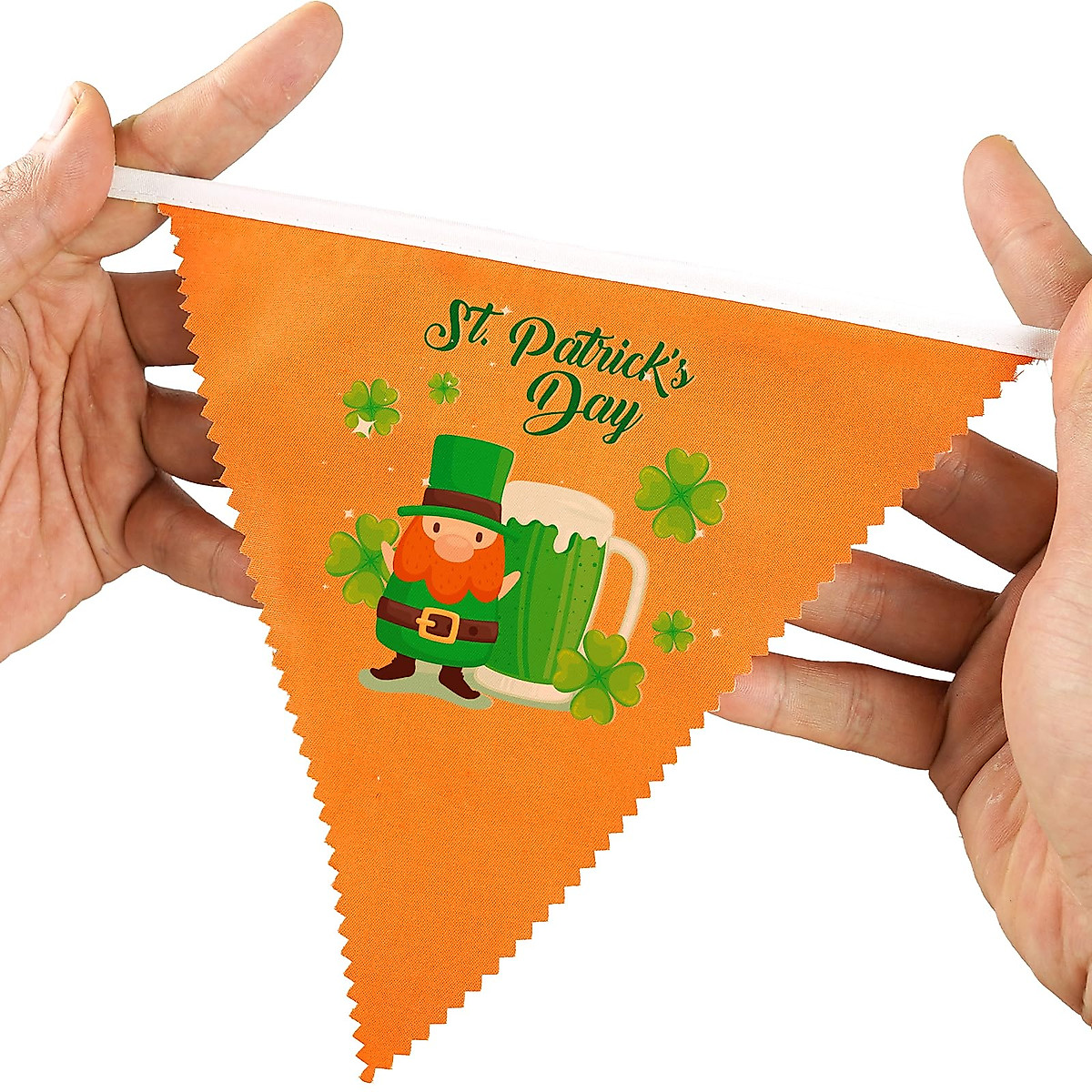 GCQQ 40Ft Orange Green White Pennant Banner, 2024 Graduation Pennant Flags Banner, Triangle Flag Bunting Garland, Pennant Bunting Garland for Graduation, Engagement Baby Shower, Dinosaur Birthday