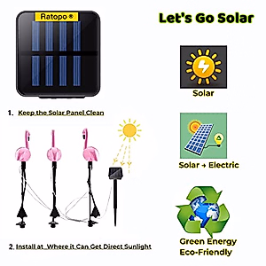 Flamingo Garden Solar Lights 3 Pieces Waterproof and Solar Powered Outdoor Decorative Stake Pink Lights for Pathway Lawn Yard Landscape Path Christmas Decorations Gifts