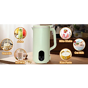 LMFUEN Automatic Soy and Nut Milk Maker,27oz/800ml,Food Processor,Rice Paste,Juice,Baby Food Hot Blender, Smoothie,Corn,Crushing Ice,Delay Start/Keep Warm & BPA Free (Green)