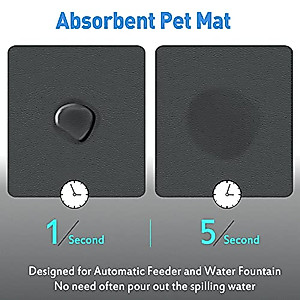 Pet Feeder Mat for Water Fountain and Automatic Feeder, Water Absorbent Non Slip Rubber for Large Pets