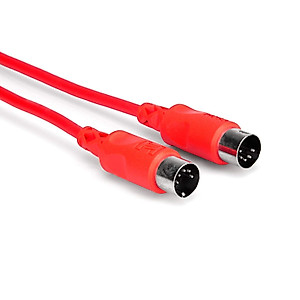 Hosa MID-315RD MIDI Cable, 5-pin DIN to Same, 15 ft
