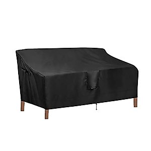 OutdoorLines Outdoor Waterproof Patio 3-Seater Couch Cover - UV Resistant Patio Sofa Furniture Covers Weatherproof Heavy Duty Glider Covers for Outdoor Furniture, 76Wx32.5Dx33H Inches, Black
