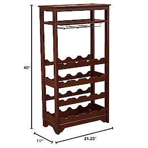 Merry Products 16-Bottle Wine Rack, Espresso