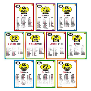 Super Duper Publications | Set of 10 Articulation Photo Flash Cards Fun Decks (Combo Set One) - New Revised Color Photos | Speech Therapy | Educational Learning Resource for Children