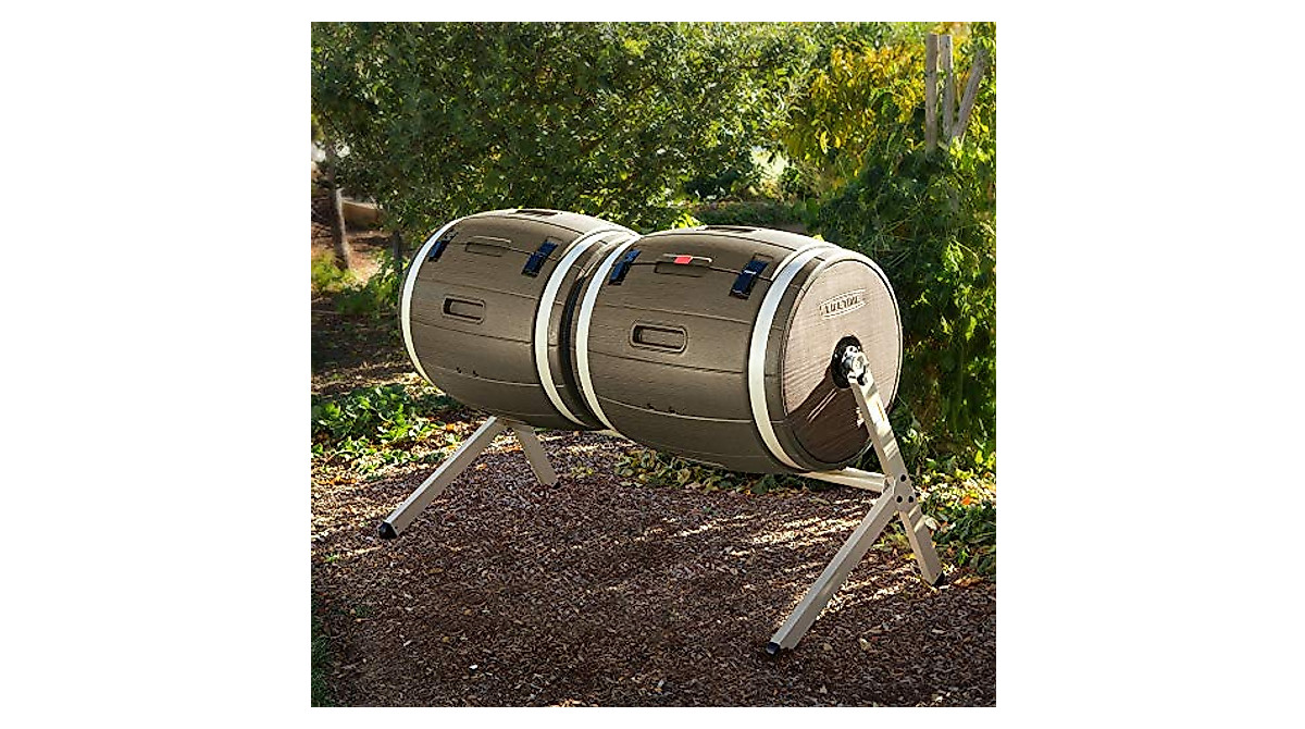 Lifetime 100-Gal Double Bin Rotating Composter - Compost Easily