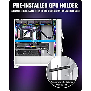 Segotep T3 White Mid-Tower ATX Gaming PC Case, Support Top & Side 360mm Radiators, GPU Snap-On Opening & Closing Front Panel, Type-C Ready, Tool-Free Disassemble (Pre-Install One ARGB & PWM Fan)