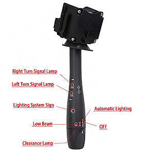 Turn Signal Switch - Compatible with 2004-2012 Chevy Malibu, 2005-2011 Pontiac G6, 2007-2009 Saturn Aura - Replace D6253E, 20940369, SW8004 - Headlamp Dimmer Switch Blinker Lever