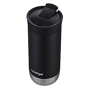 Contigo Huron Vacuum-Insulated Stainless Steel Travel Mug with Leak-Proof Lid, Keeps Drinks Hot or Cold for Hours, Fits Most Cup Holders and Brewers, 16oz Licorice