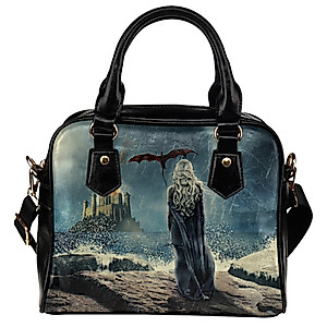 Women Female Crossbody Shoulder Top-handle Bags Shell Handbag with Daenerys Targaryen-Game of Thrones Pattern