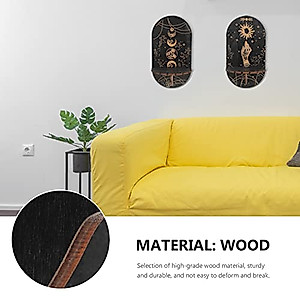 Operitacx 2pcs Wooden Crystal Display Shelf Crystal Holder Wall Mounted Witch Stuff Rack Stand Witchy Room Decoration for Crystals Stone Essential Oil