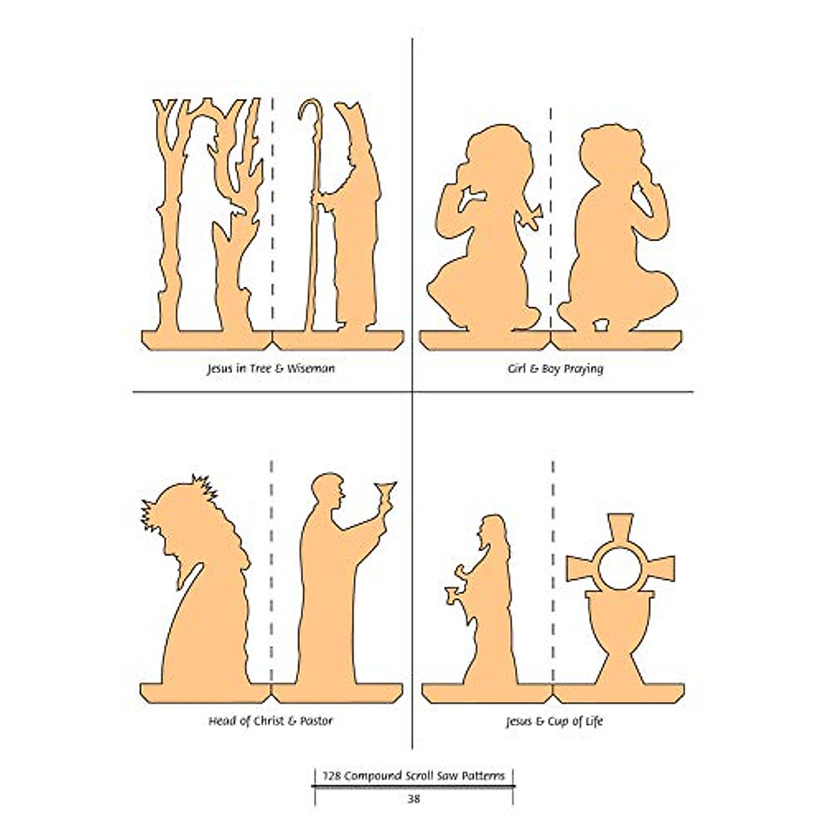 128 Compound Scroll Saw Patterns: Original "2-in-1" Designs for 3D Animals and People (Fox Chapel Publishing) Create 2 Different Images in 1 Piece: Front & Back Show 1 Image; Left & Right Show Another