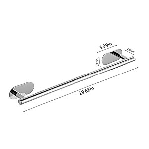 Towel Rack Wall-Mounted Stainless Steel Bathroom Towel Shelf Holder Hanger Self Hanging Rail Bathroom Supplies Rod Organiser Rack Shelf