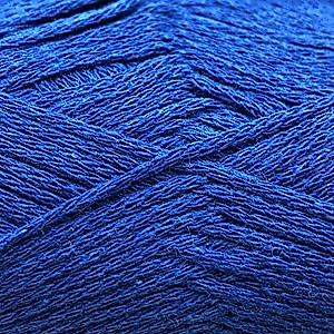 Buvemu Cotton Chainette Yarn, 100% Cotton Fine Weight for Knitting Crocheting, Summer Spring Yarn, 100 Gram (3.53 Ounces) 328 Yards (300 Meters) (Royal Blue)