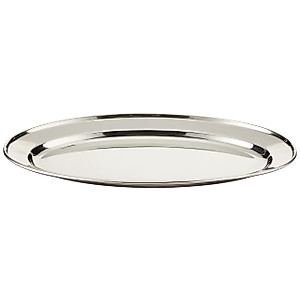 Winco OPL-14 Stainless Steel Oval Platter, 14-Inch by 8.75-Inch