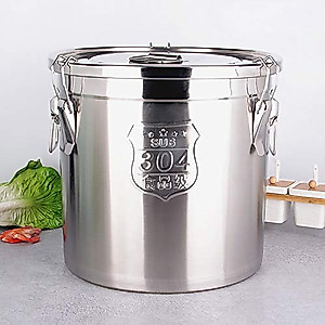 SanBouSi Stainless Steel Canister Rice Bucket Airtight Canister with Lids, 304 Stainless Steel Metal Food Storage Containers Kitchen Canisters for Rice, Flour, Grain, Coffee Bean 12L