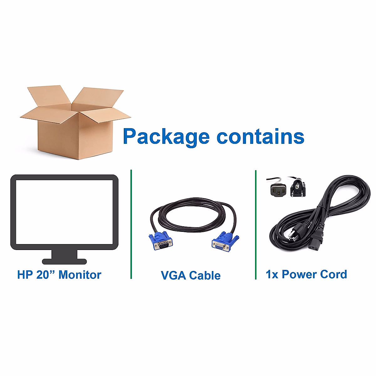 HP P201 LED-Backlit 20 Inch Monitor, Resolution (1600x900), VGA Port and DVI, 16.7 Million Colors, 170 Degree Viewing Angle, 5ms Respond Time, Black (Renewed)