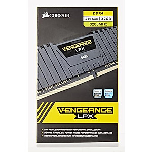 Corsair VENGEANCE LPX DDR4 RAM 32GB (2x16GB) 3200MHz CL16 Intel XMP 2.0 Computer Memory - Black (CMK32GX4M2E3200C16)