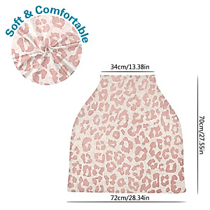Rose Gold Leopard Baby Car Seat Covers Animal Texture Print Carseat Canopy Soft Infant Stroller Cover Nursing Breastfeeding Covers for Girls Boys Newborn Fit Summer Spring Autumn