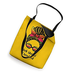 Black History Month, Blessed & Beautiful Black Woman Braids Tote Bag