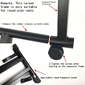 Miwayer Keyboard Stand Extension Adapter for X-Style Keyboard Stand, 2 tier keyboard stand Adjustable Width (Keyboard Stand Extension)
