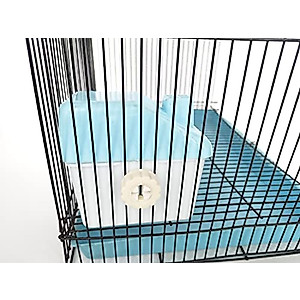 WOWOWMEOW Hamster Plastic House Hideout Small Animals Cage Corner Hideouts Habitat Decor for Dwarf Hamsters Gerbils Mice (Blue)
