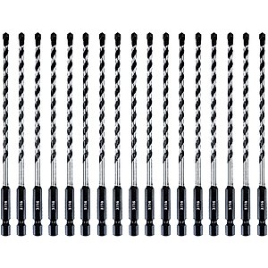 Owl Tools 3/16 Inch Masonry Drill Bits (13 Pack - Industrial Grade - Standard Chuck) 6 Inch All Purpose Masonry Bits for Concrete, Stone, Block, & More!