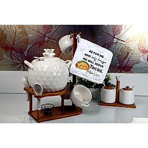 Funny Baking Pot Holders As for me and my house Tacos Salsa Heat Resistant Oven Mitts with Sayings Kitchen Hot Pads Housewarming Gifts Baking Lover SET of 2