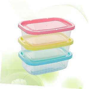 UPKOCH Stackable Mini Plastic Crisper Rectangular Food Containers 200ml Sealed Boxes Microwave Safe for Lunch Travel Color