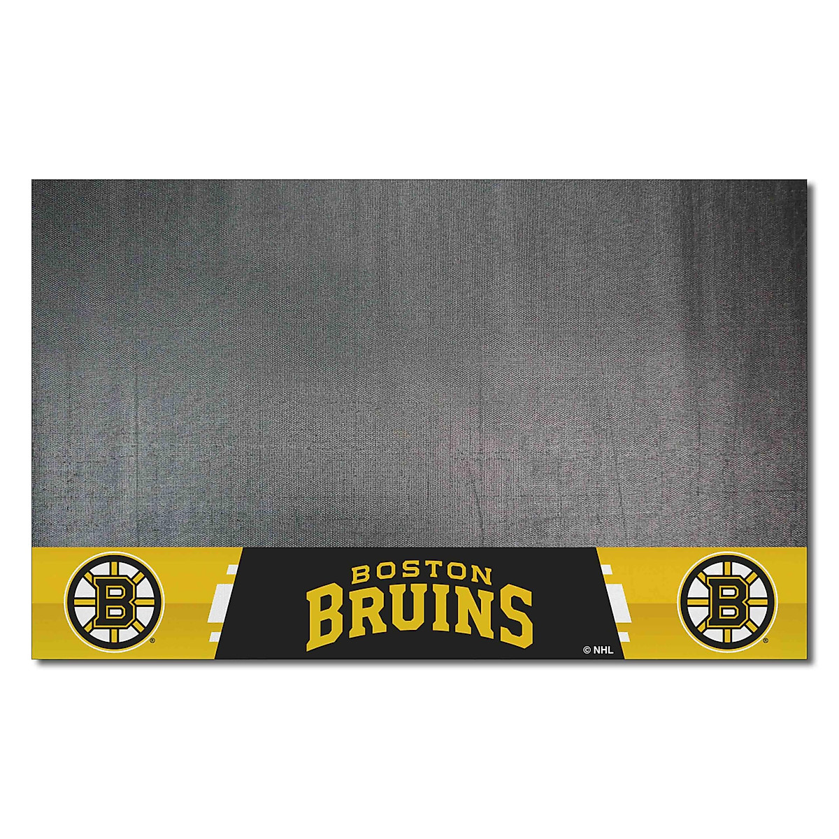 FANMATS 14226 Boston Bruins Vinyl Grill Mat - 26in. x 42in. - Deck Patio Protective Mat | Oil, flame, and UV resistant