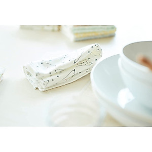 Nawrap Printed Dishcloth, Made in Japan, Durable and Absorbent, Sakura with Moon Print