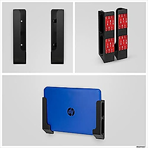 BRAINWAVZ Wall Mount Laptop Holder with Adhesive & Screw in, 1.2" / 31mm, for Macbooks, Surface, Keyboards, Switch, Tablets & More