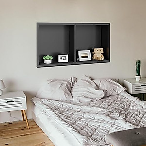 IKITRAEE 12"×24" Matte Black Double-Layer Stainless Steel Shower Niche, No Tile Needed Bathroom Niche, Recessed Wall Niche