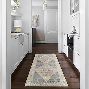 Livabliss x Becki Owens Luca Medallion Runner Area Rug, 2'7" x 7'3", Pewter