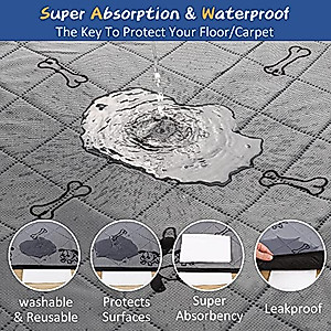 Bulubaky Upgrade Heavy Absorbency Washable Dog Pee Pads, Reusable Dog Training Pads, Non-Slip Quick Dry Whelping Pads for Dogs, Puppy Pads for Incontinence, Crate, Playpen (36''x72''-2pack)