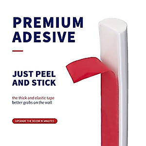 Art3dwallpanels 10 Ft Flexible Peel and Stick Trim Molding for Backsplash Tile Edge, Self-Adhesive Wall Trim for Corner Decor（White）