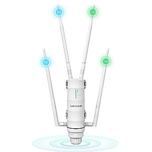 WAVLINK 1200Mbps Dual Band WiFi Extender,Wireless Repeater WiFi Range Extender with 2 Gigabit Ethernet Port,4 x 5DBi Antennas,Signal Wi-Fi Booster Repeater/Router/AP Mode,Plug and Play,WPS