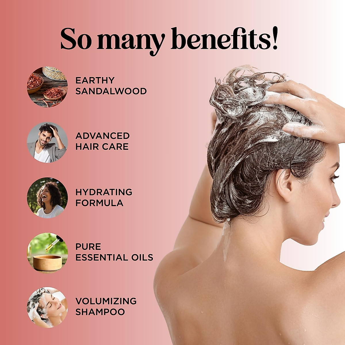 Folimax Biotin Shampoo for Thinning Hair - Thickening Shampoo with Biotin Zinc and Rosemary Oil for Hair Growth - Vegan Sulfate and Paraben Free Volumizing Shampoo for Fine Hair (Sandalwood Scent)