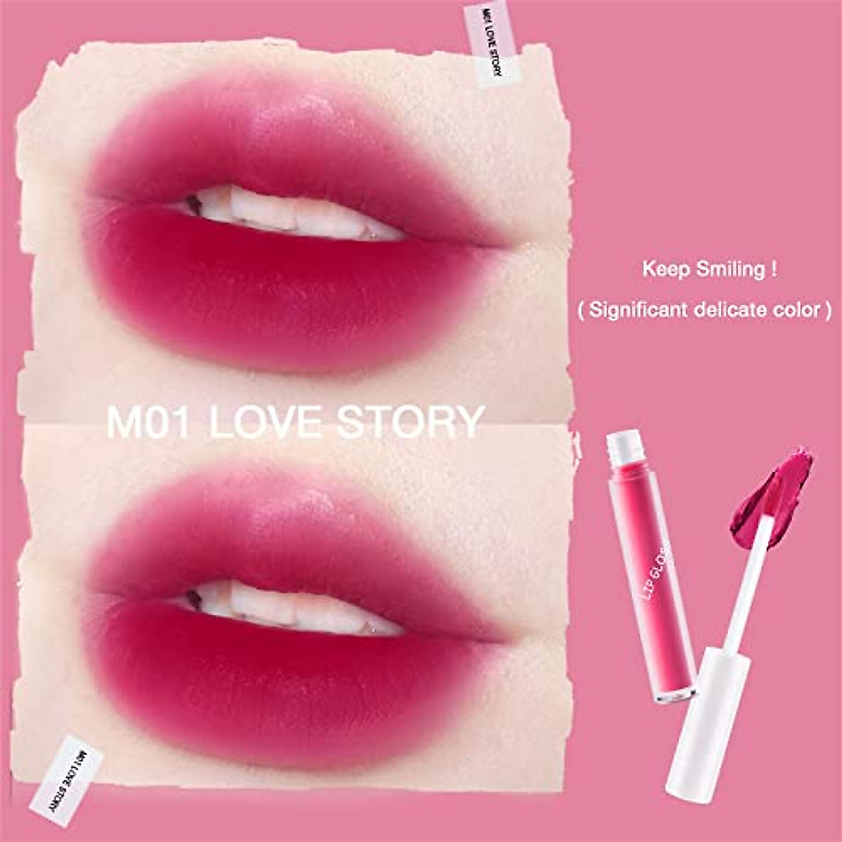 JDEFEG Makeup Mat Liquid Lipstick Lip Plumper Makeup Kit Long Lasting Velvet Lip Gloss Pigmented Lip Makeup Gift For Girls And Women 3Ml Sexy Lip Scrub(A)