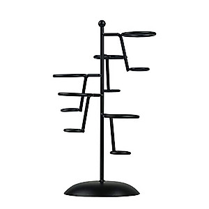 Black Iron Ice Cream Cone Holder Stand with Base 5 Holes to Display Snow Cones Sushi Hand Rolls Popcorn Candy French Fries Sweets Savory