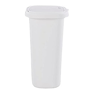Rubbermaid 13.25 Gallon Rectangular Spring-Top Lid Kitchen Wastebasket Trash Can for Tall Trashbags, White (2 Pack)