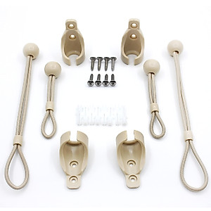 Universal Bungee Kit for Sun Shades Blackout Roller up Blinds (Dark Beige, Bungee kit 2 Pack)