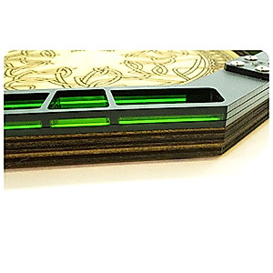 C4Labs Dice Tray~10" Octagon-Wood with Laser Etched Celtic Design ~ Emerald