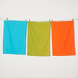 Now Designs Floursack Kitchen Dish Towels Blue, 20 x 30in, Set of 3, Bali Cactus Crush, 3 Count