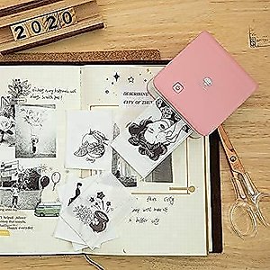 Phomemo M02 Pro Pocket Printer - with 3 Rolls Transparent Gold Paper， Compatible with iOS + Android for Plan Journal, Study Notes, Art Creation, Work, Gift